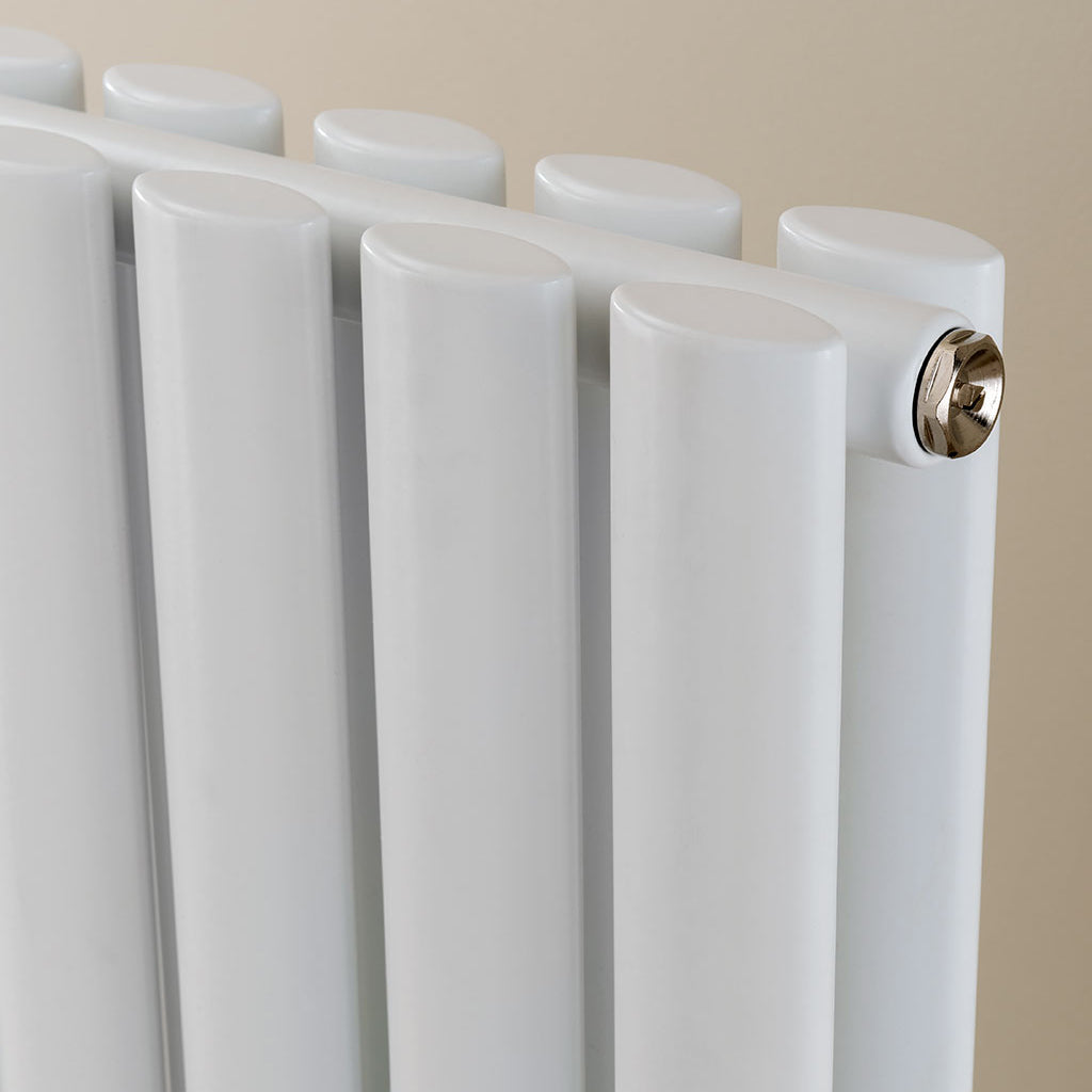 Oval Tube Double Vertical 1820mm high x 360mm 3893 BTU 1141 Watts Whit ...